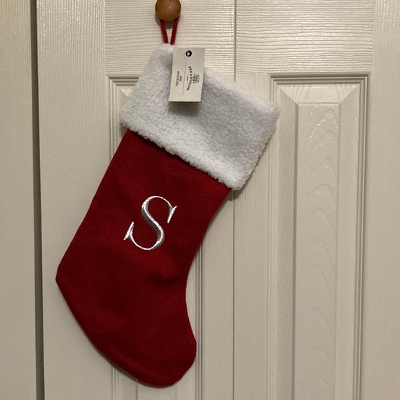 Bee & Willow | Holiday | Knit Embroidered Letter S Stocking | Poshmark